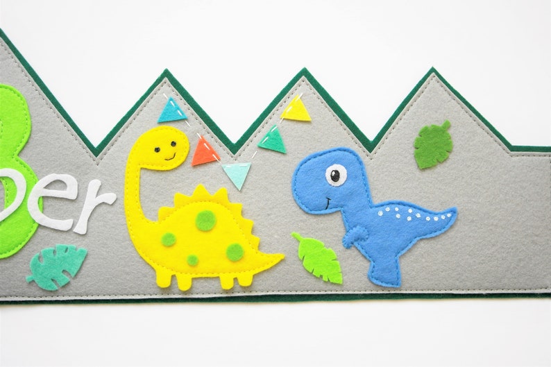 Dinosaur Crown, Fully Customizable Boy or Girl Birthday Crown, Party ...