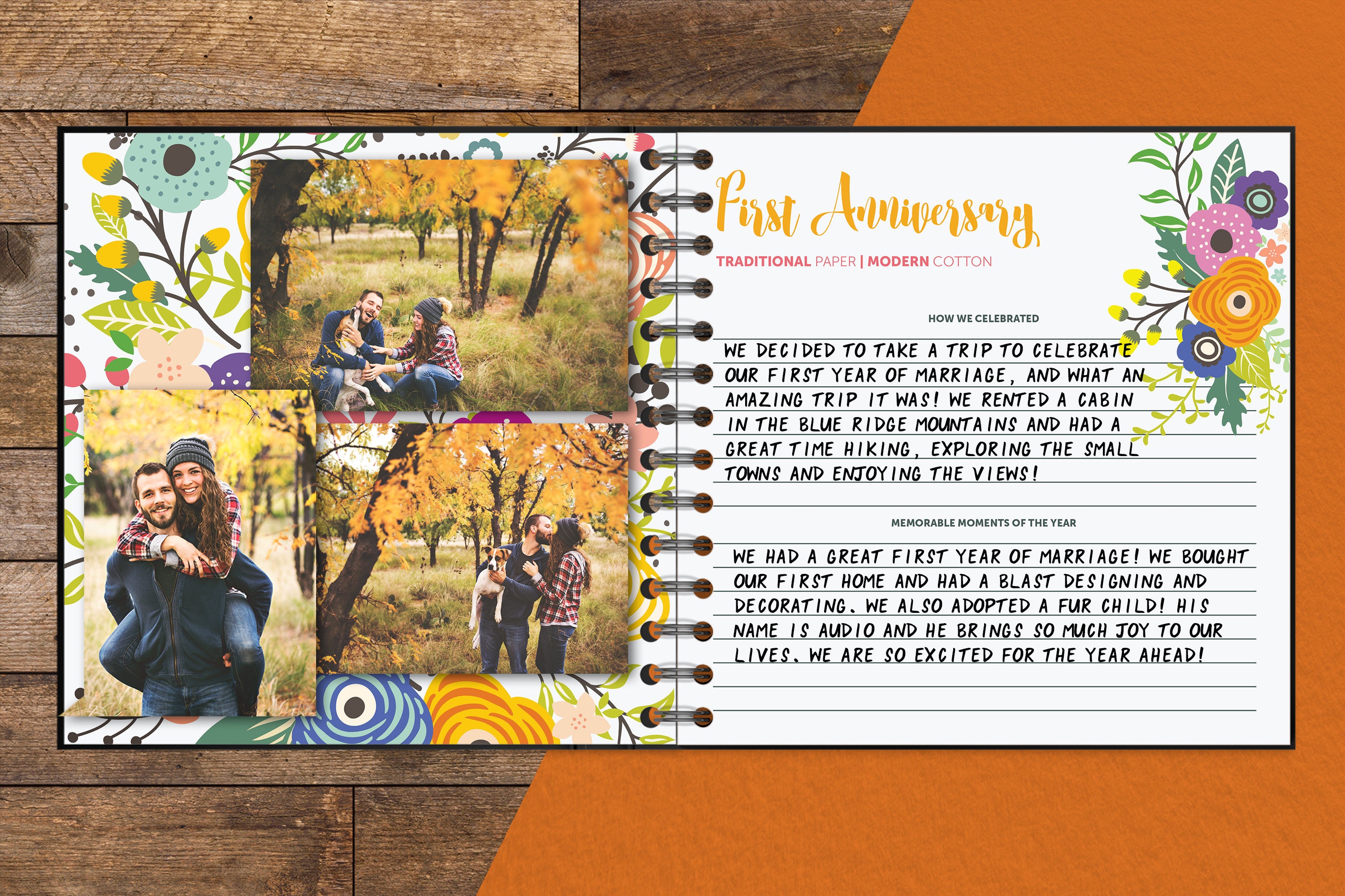 Wedding Anniversary Journal Summer Personalized Cover - Etsy