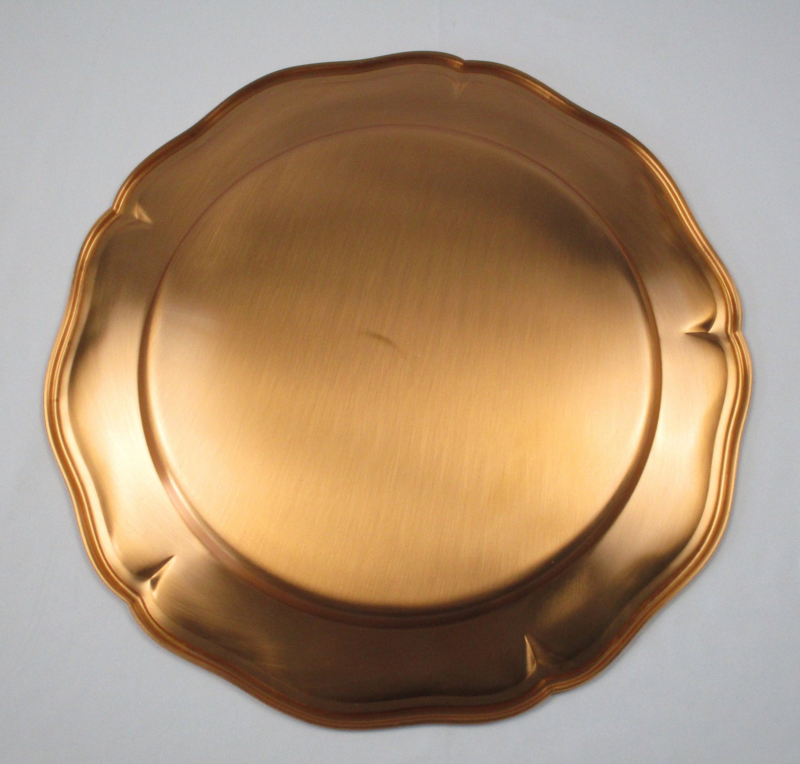 Vintage Coppercraft Guild Serving Dish Round Platter Tray Solid Copper ...