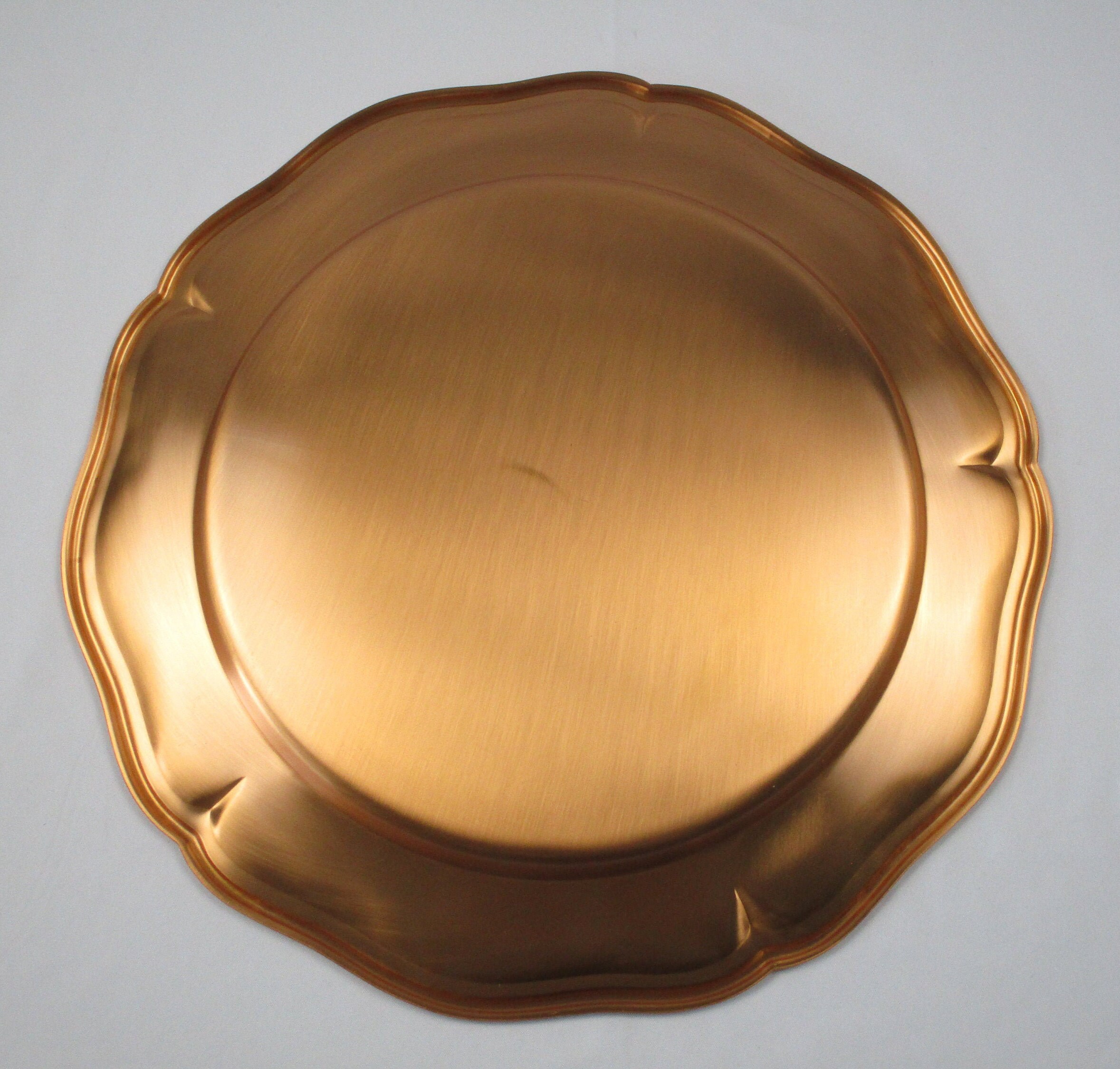 Vintage Coppercraft Guild Serving Dish Round Platter Tray Solid Copper ...