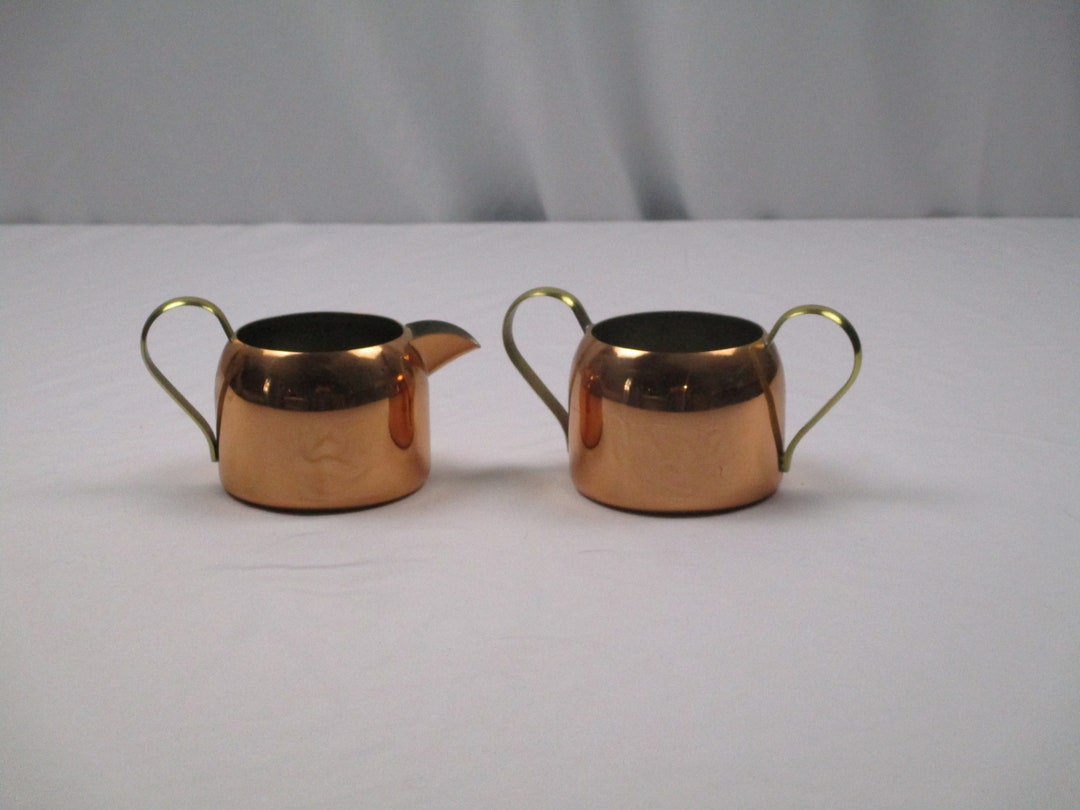 Vintage Coppercraft Guild Coffee Tea Creamer Cream and Sugar Dish Set ...