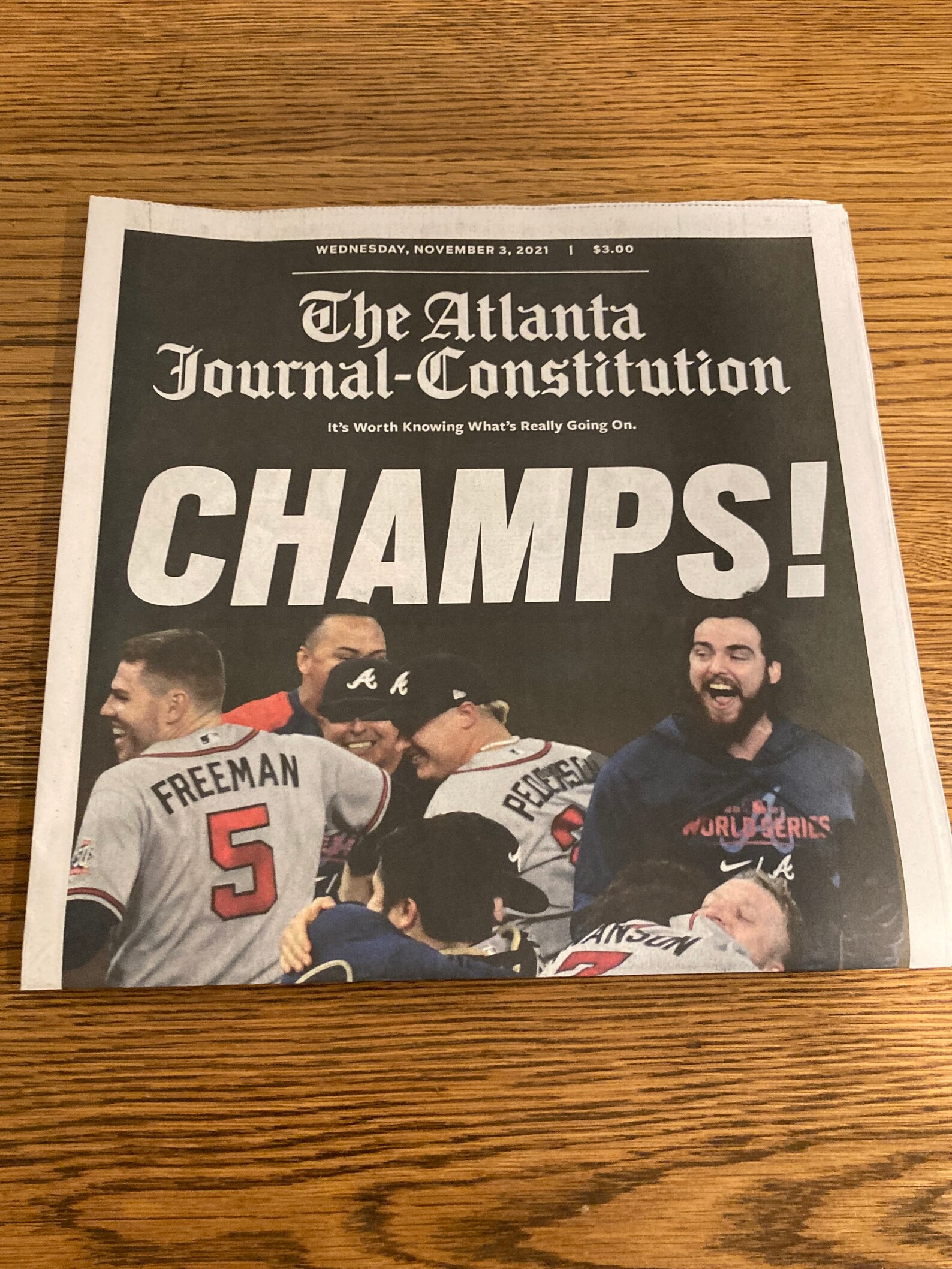 Atlanta Braves - 2021 World Series Champions - Newspaper Front Page ...