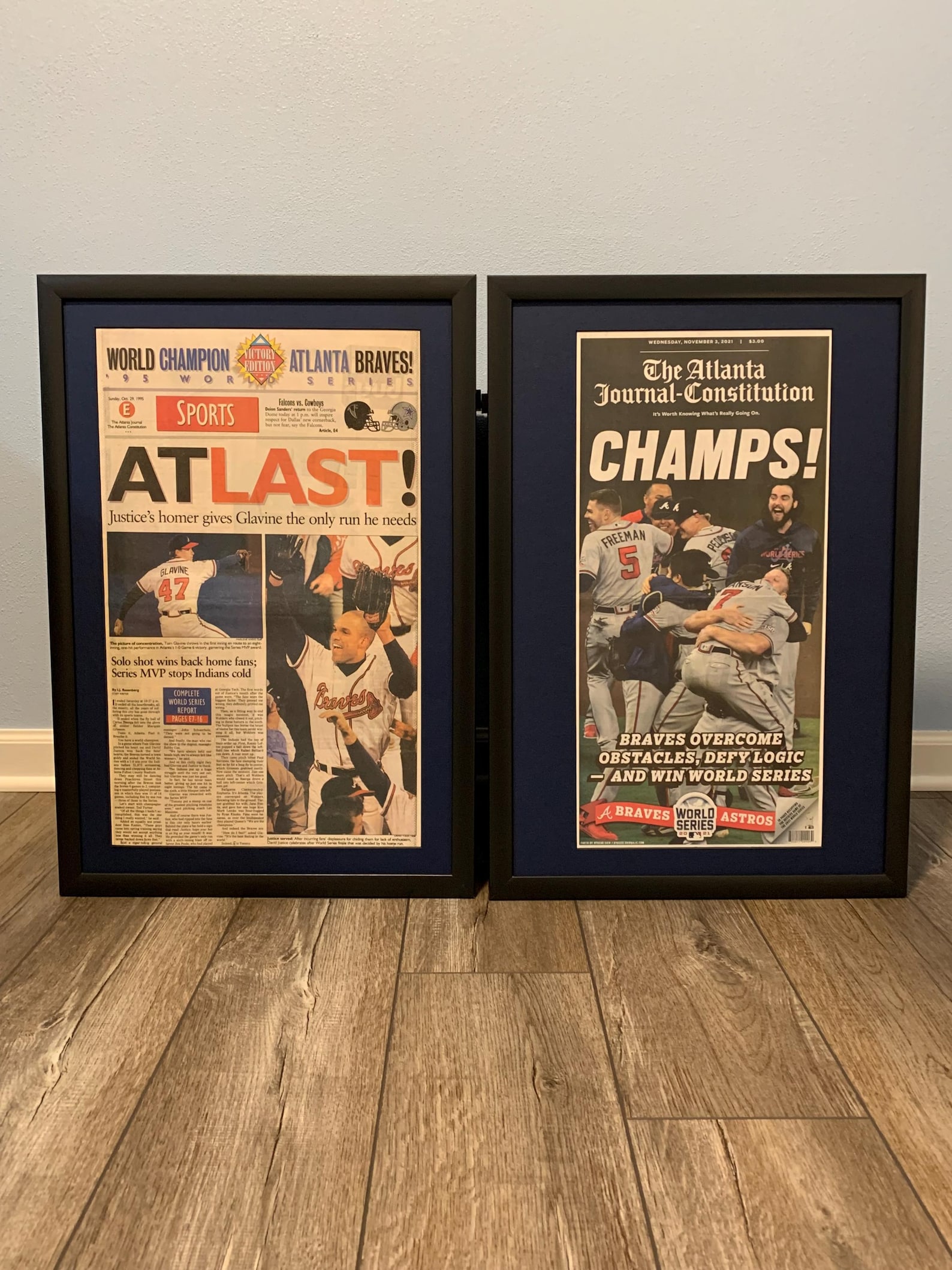 1995 and 2021 Atlanta Braves - World Series Champions - Framed & Matted ...
