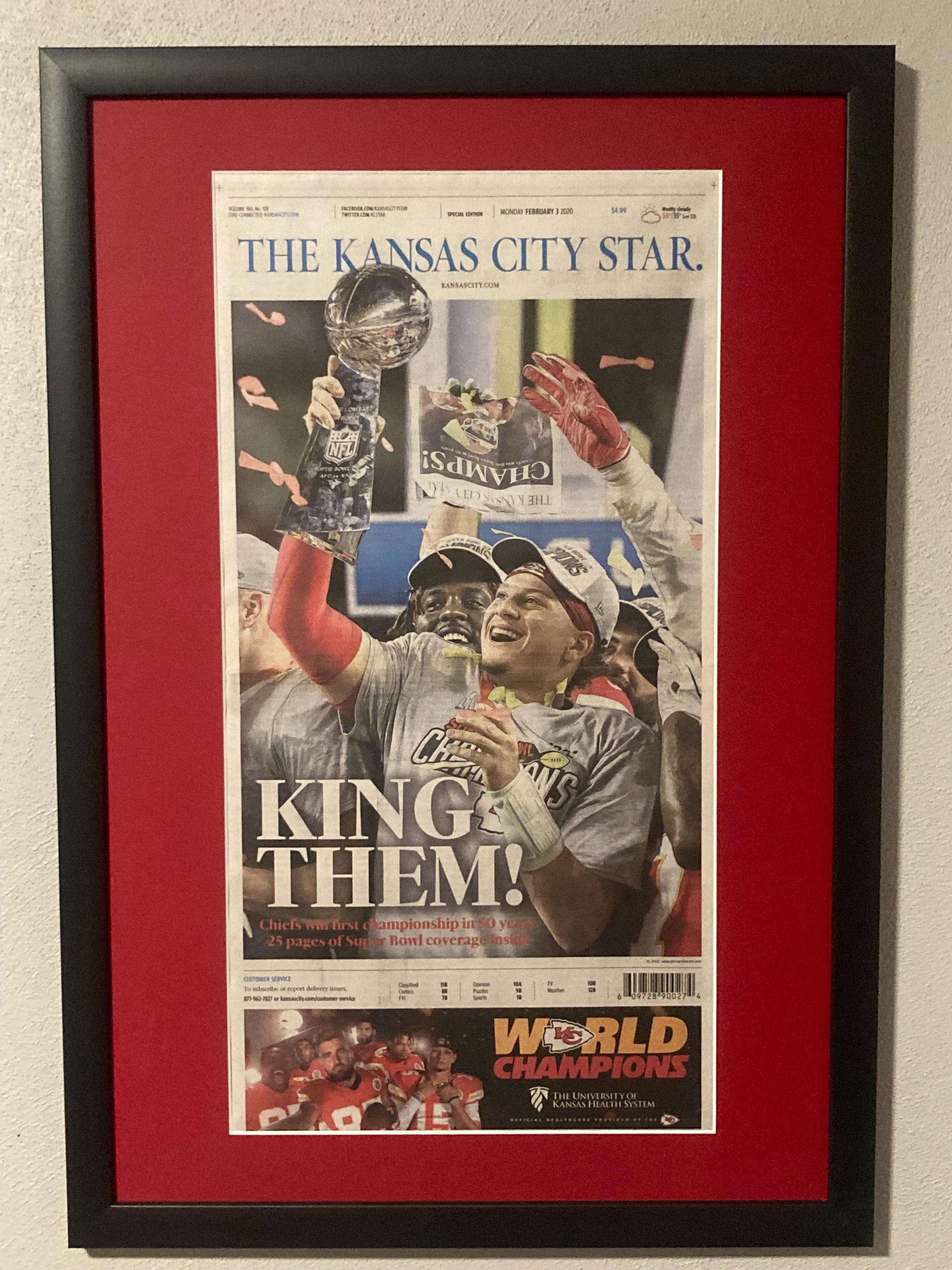 Kansas City Chiefs - Super Bowl Champions - Framed & Matted Front Page ...