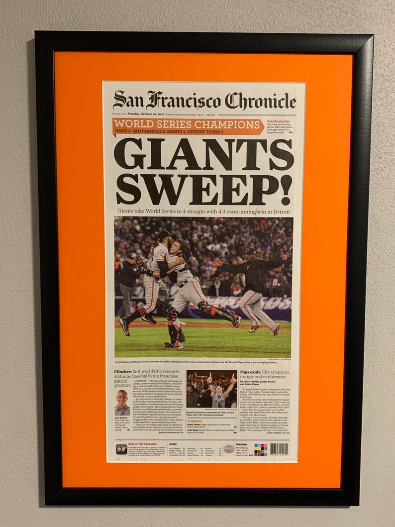 San Francisco Giants - World Series Champions - Framed & Matted Front ...