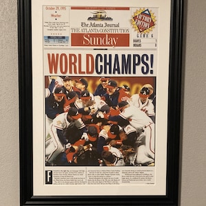 1995 and 2021 Atlanta Braves World Series Champions Framed & Matted ...