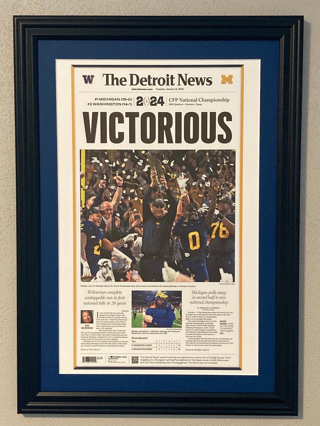 Michigan Wolverines 2024 College Football National Champions Framed ...