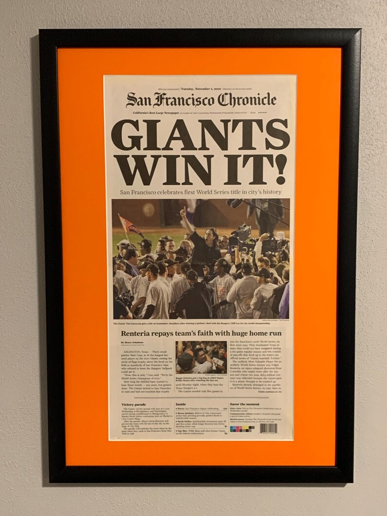 San Francisco Giants - World Series Champions - Framed & Matted Front ...
