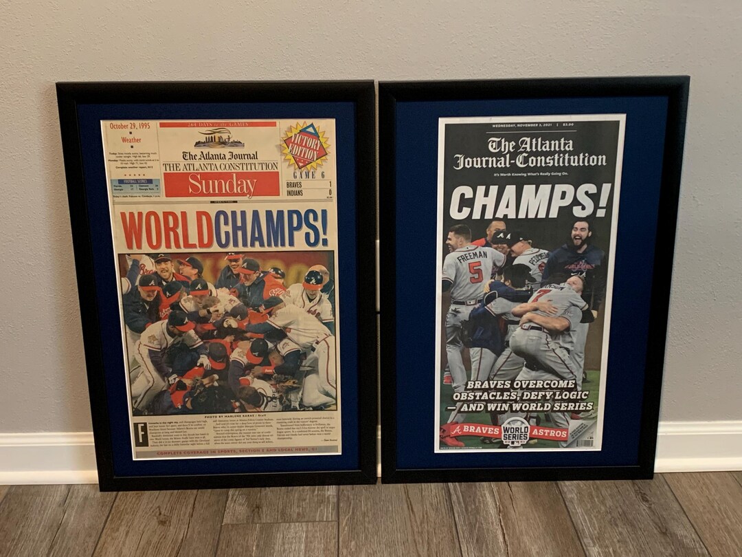 1995 and 2021 Atlanta Braves - World Series Champions - Framed & Matted ...