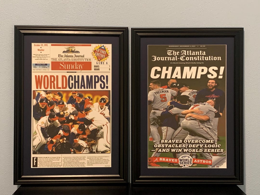 1995 and 2021 Atlanta Braves - World Series Champions - Framed & Matted ...
