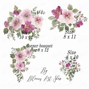 Peony Rose Clipart, Watercolor Digital Flowers, Printable Cards ...
