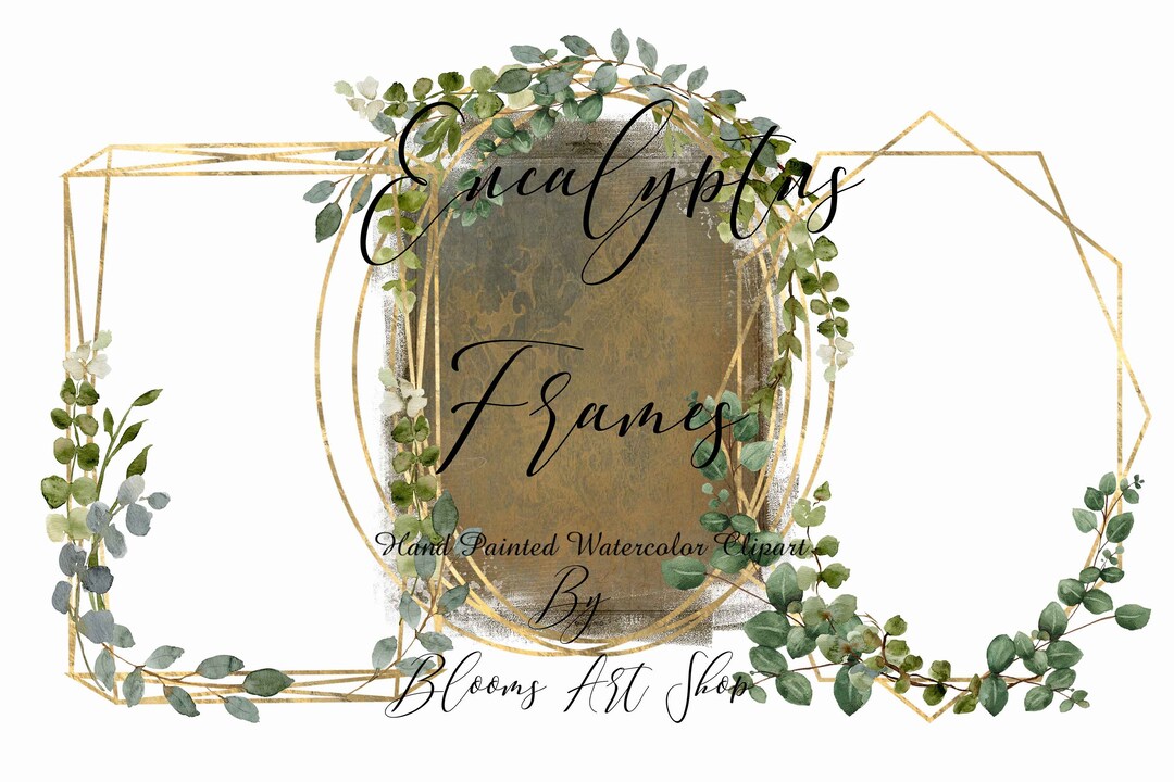 Eucalyptus Gold Frames, Wedding Eucalyptus Greenery Arrangements. WC255 ...