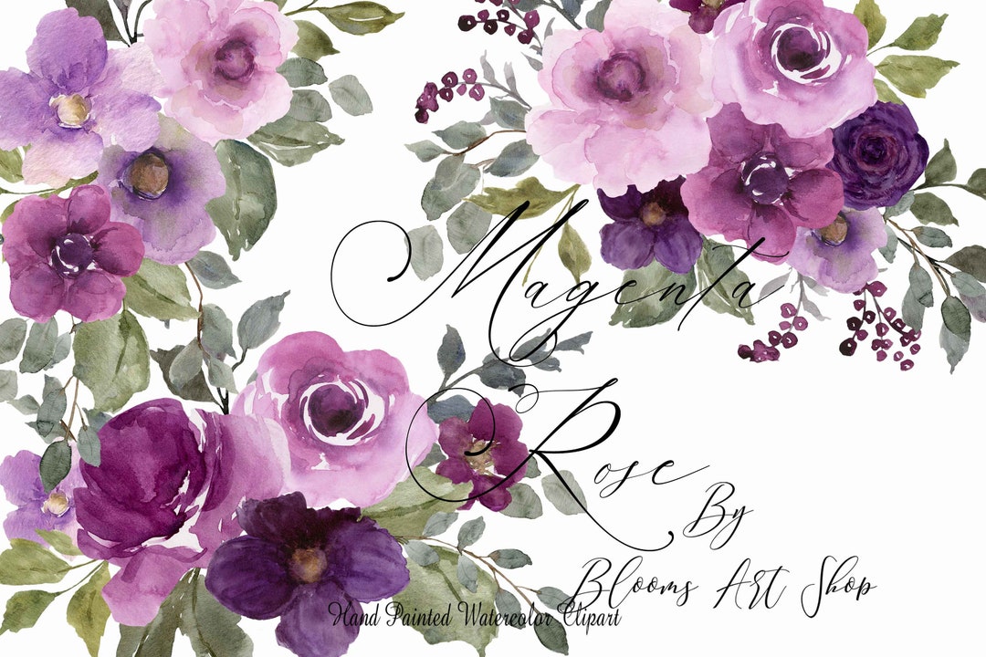 Purple Flowers Clipart, Lavender Peonies Digital Bridal Shower Graphics ...