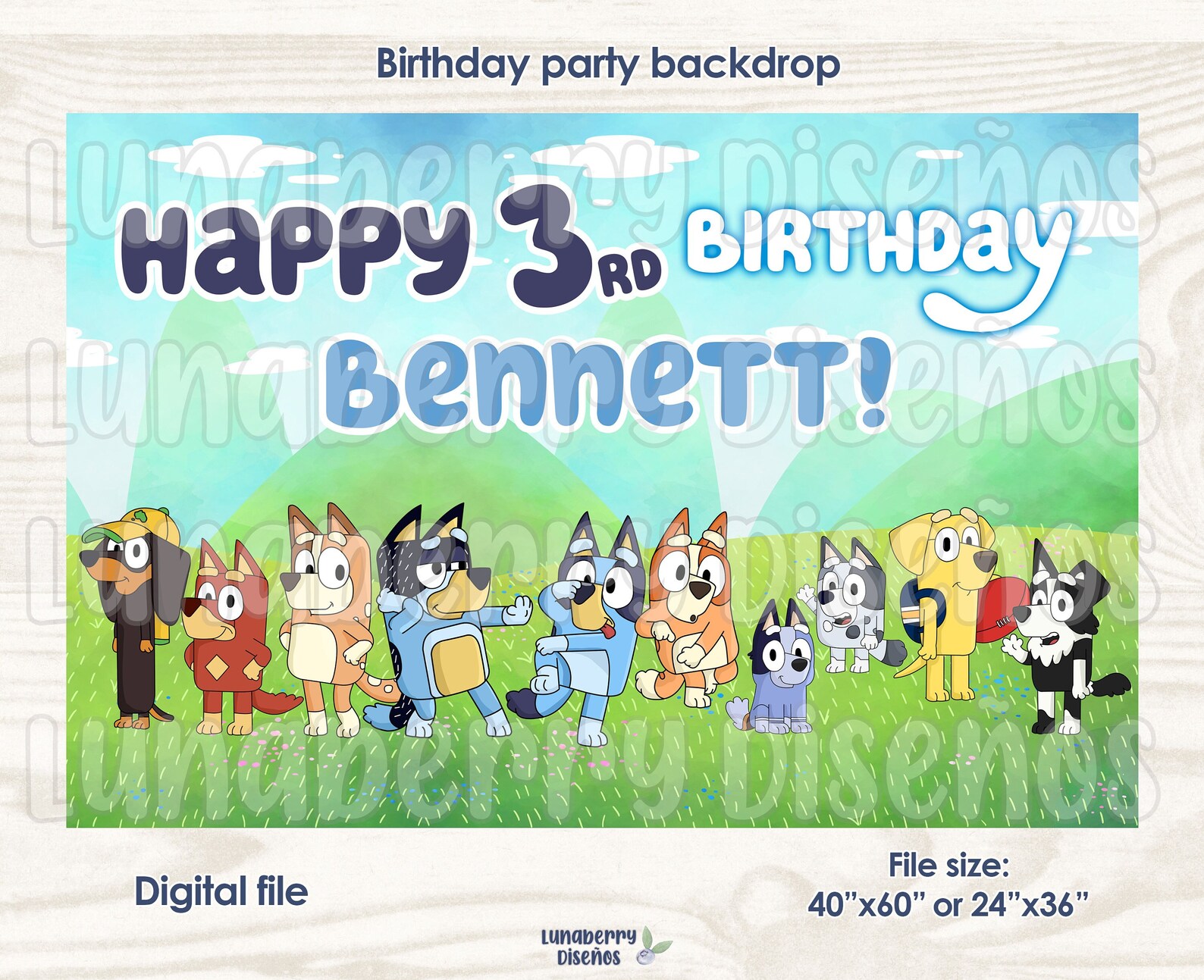 Bluey Backdrop Bluey Birthday Party Backdrop Banner Fondo | Etsy