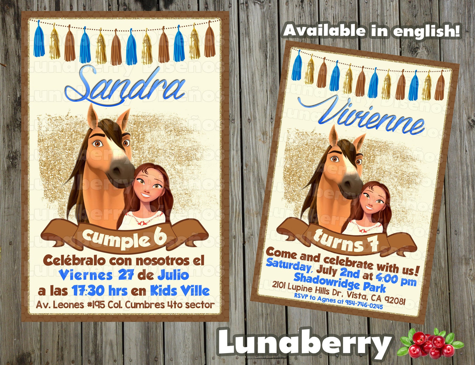 Invitación Cumpleaños Dreamworks Spirit Birthday Invitation | Etsy