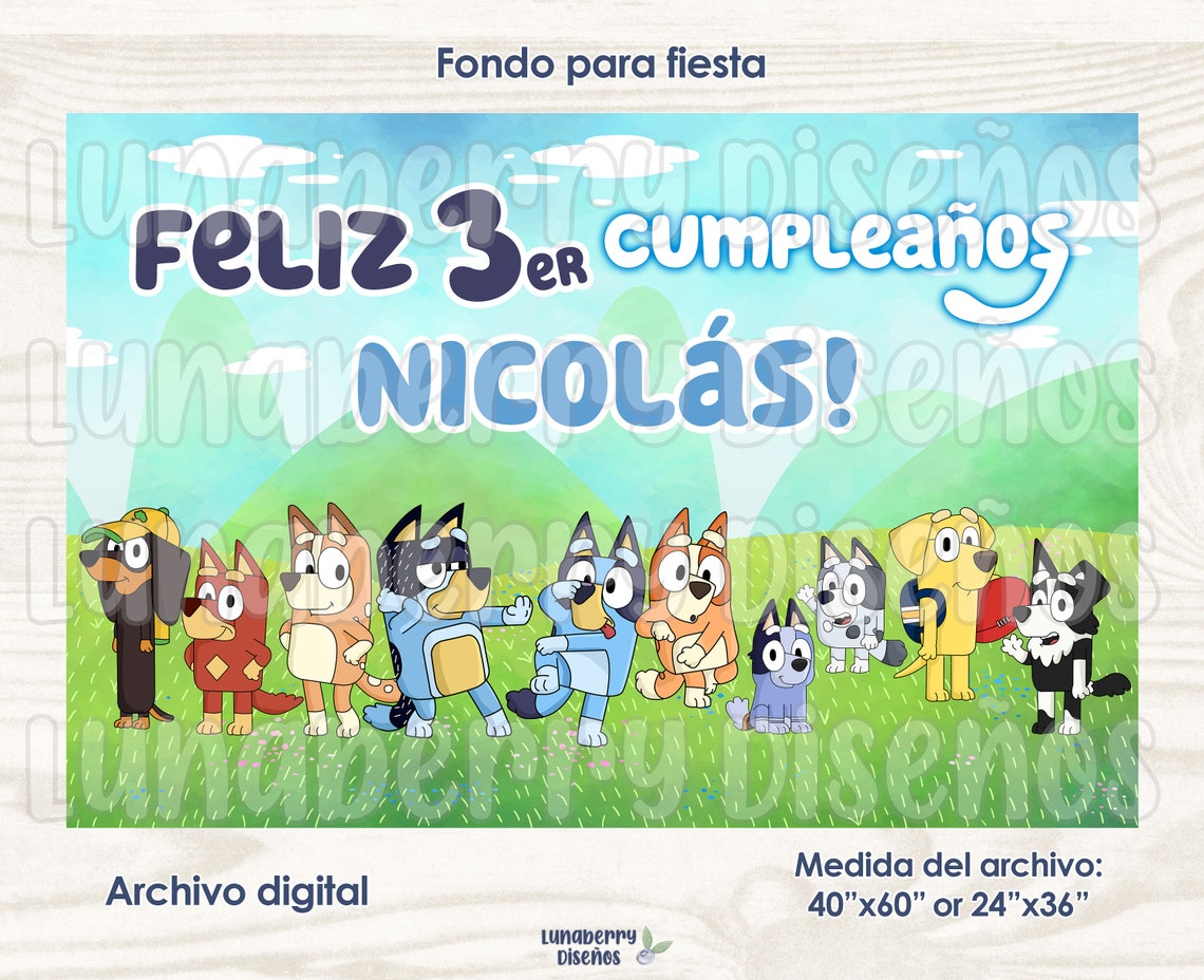 Bluey Backdrop Bluey Birthday Party Backdrop Banner Fondo | Etsy