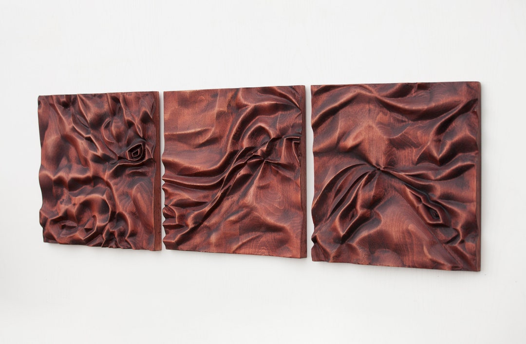 Wood Wall Art, US Delivery Duty Paid, Woodcarving, Modern Geometric ...