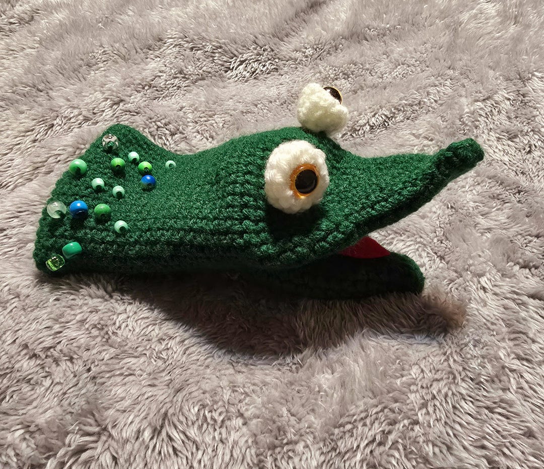 Silly Lizard Hand Puppet Crochet, Beaded - Etsy