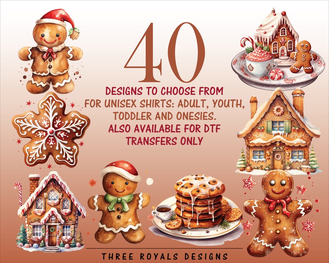Choose From 40 Gingerbread Shirt Designs Christmas Gift - Etsy