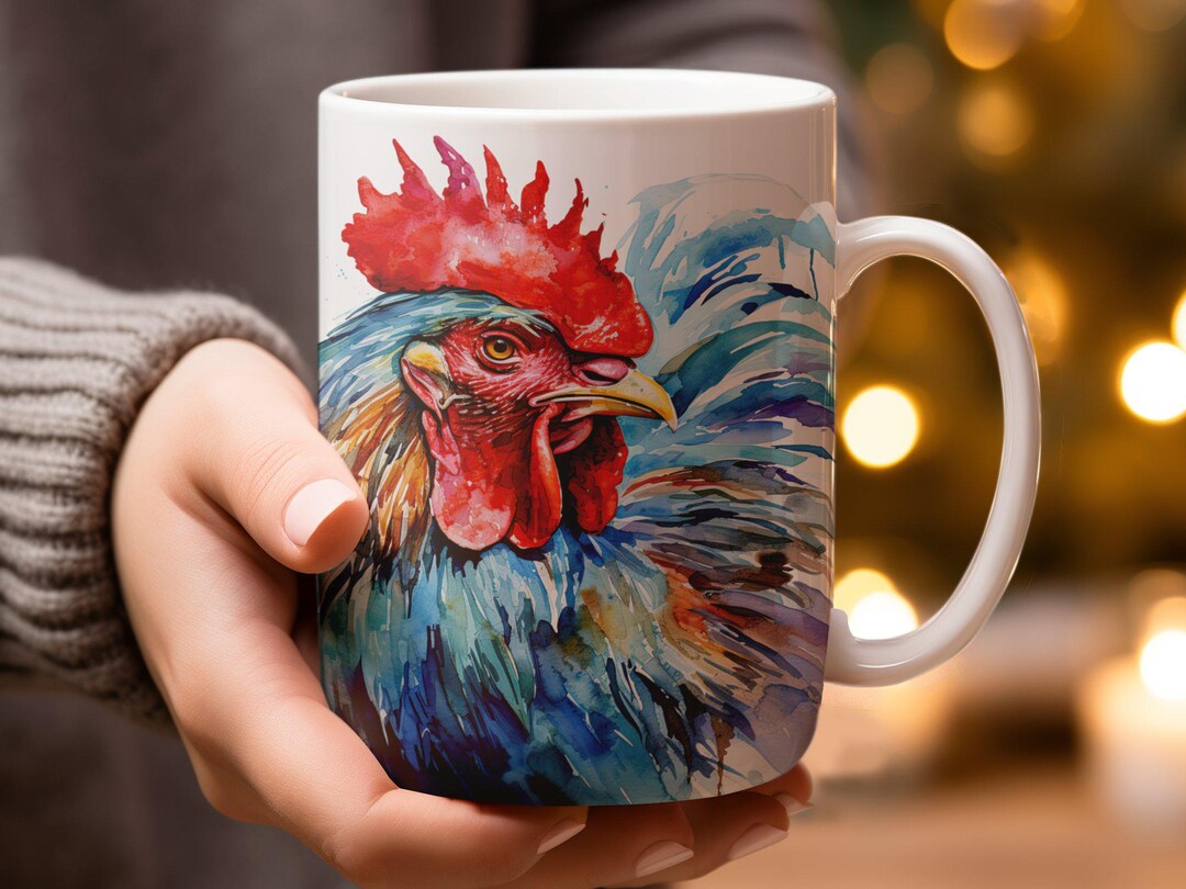 Rooster Mug, Colorful Rooster Coffee Mug, Unique Chicken Lover Gift ...