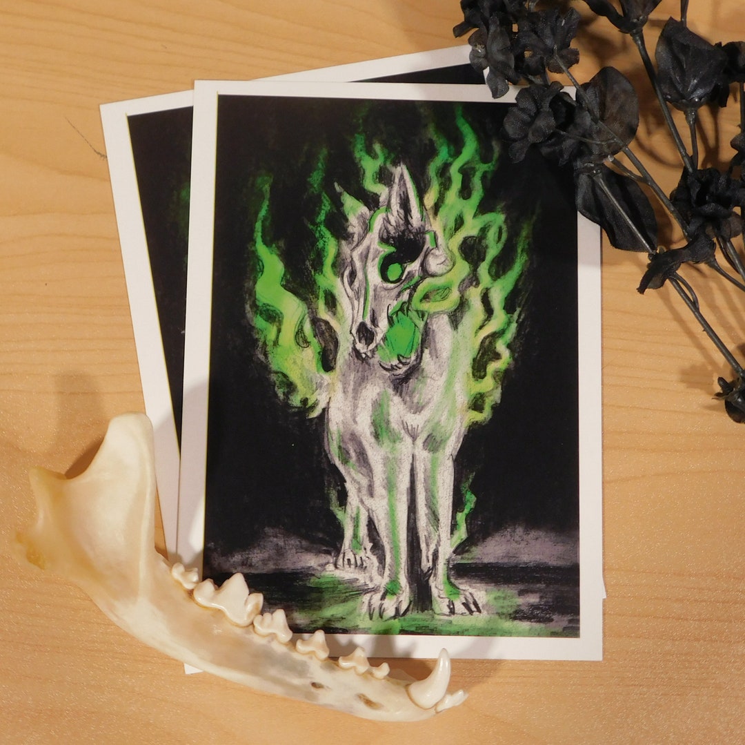 Ghost Wolf PRINT - Demon - Horror Art - Horror Gifts - Wolf Art ...