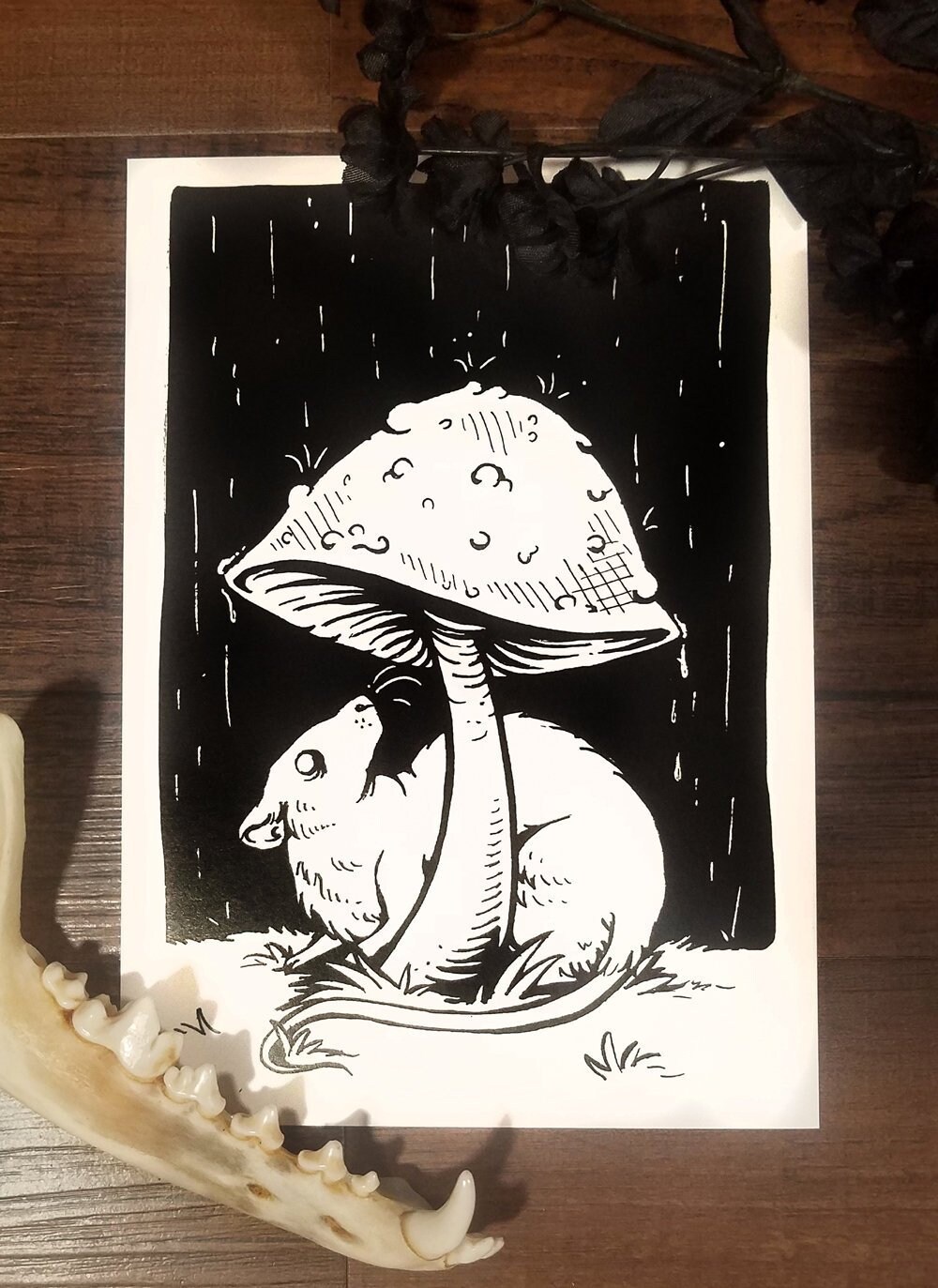Mushroom Rat PRINT Rat Art Horror Horror Art - Etsy
