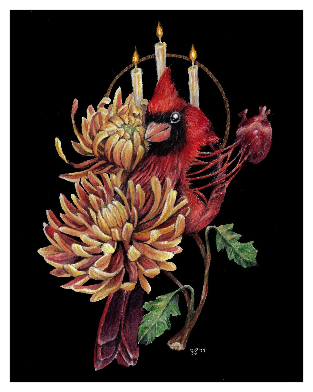 Hearts Eternal Print - Dark Art - Dark Surrealism - Watercolor Painting ...