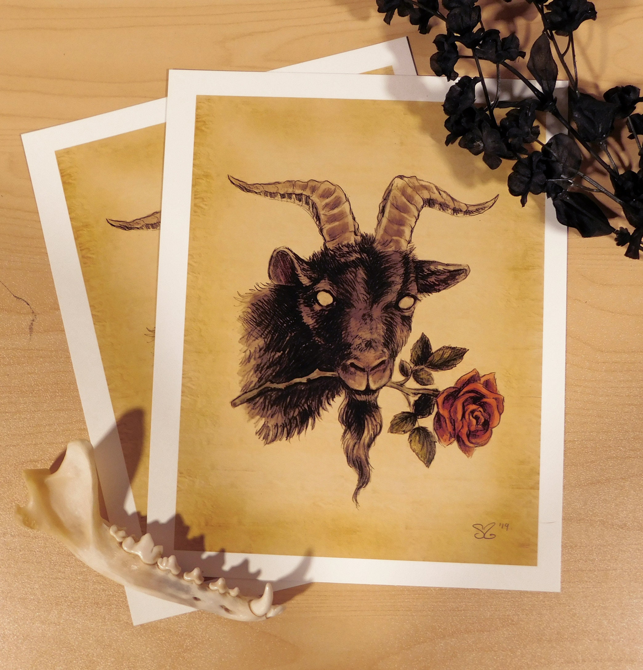 An Offering PRINT Black Phillip Goat Goat Art the - Etsy