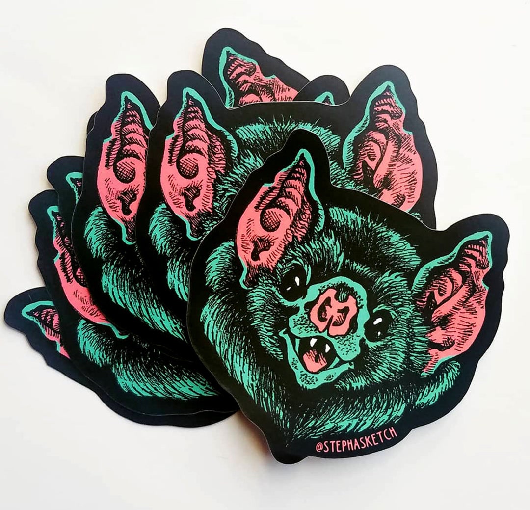 Bat Sticker - Vampire Bat - Horror - Horror Art - Horror Decor - Spooky ...