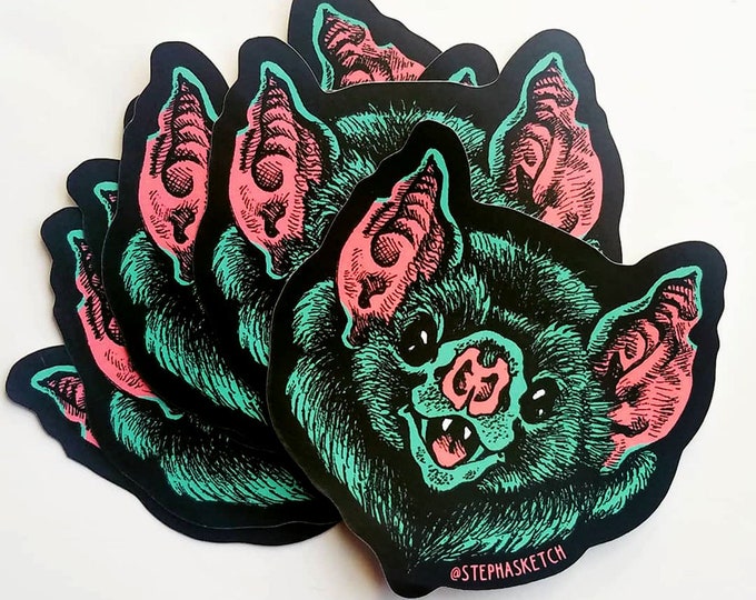 Bat Sticker - Vampire Bat - Horror - Horror Art - Horror Decor - Spooky ...