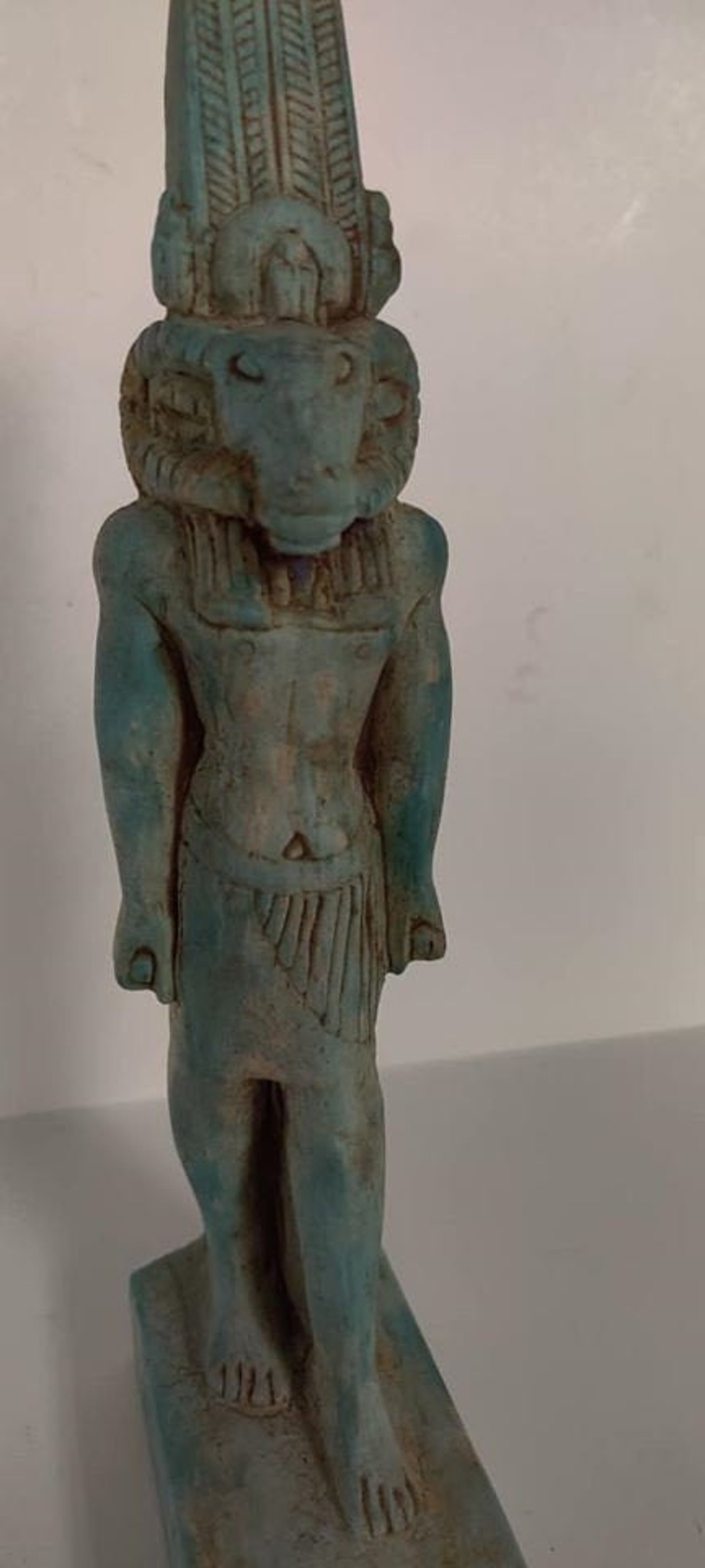 Vintage Unique Egyptian God Khnum Statue Hand Carved Natural | Etsy