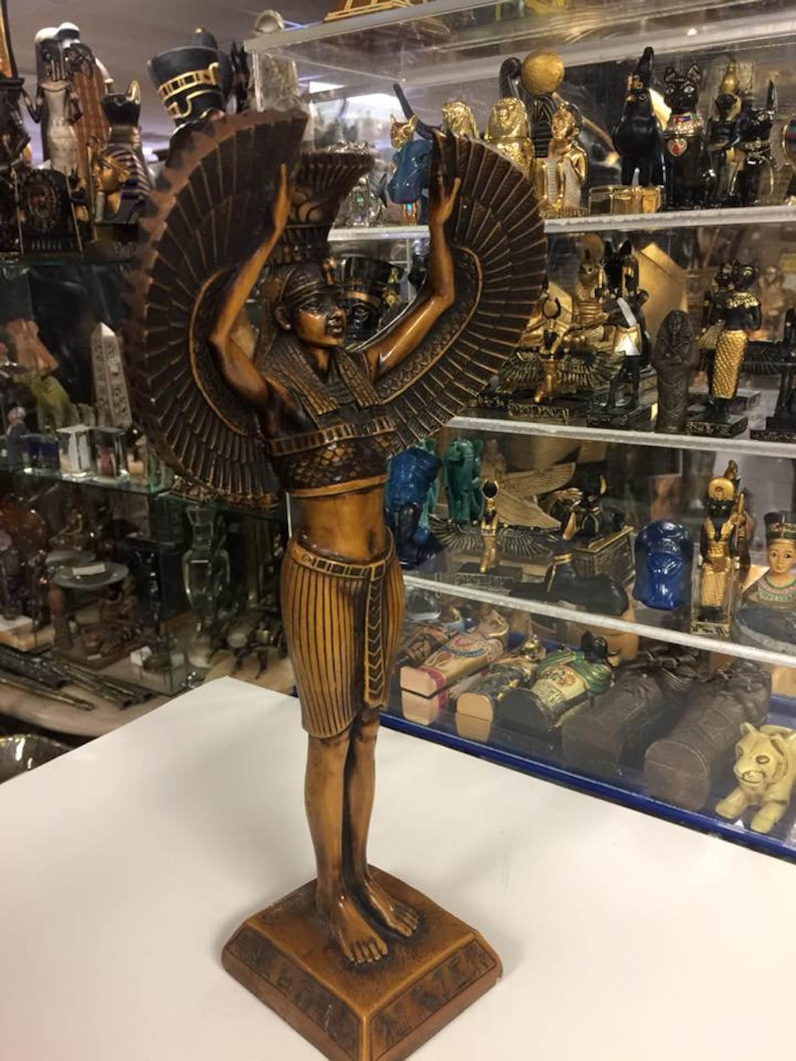 Unique Large Egyptian Goddess Isis Statue Hand Carved Made in Egypt - Etsy