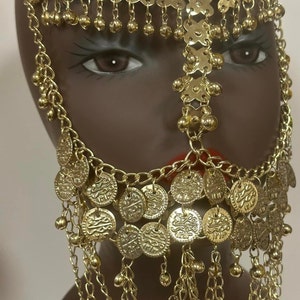 Unique Egyptian Brass Gold Coin Face Veil Piece Made in Egypt - Etsy