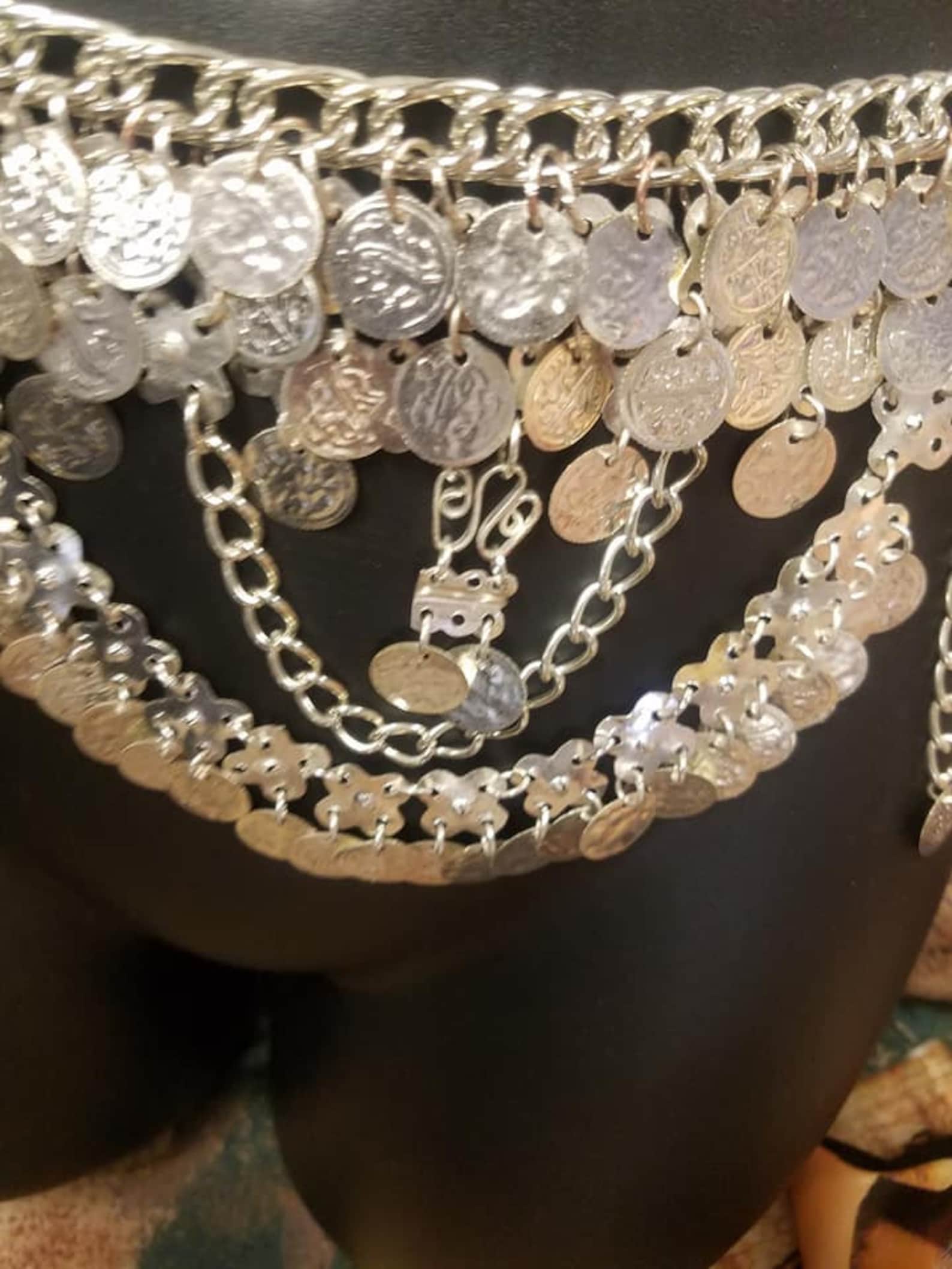 Vintage Unique Brass Egyptian Silver Coins Belt Made In Egypt | Etsy