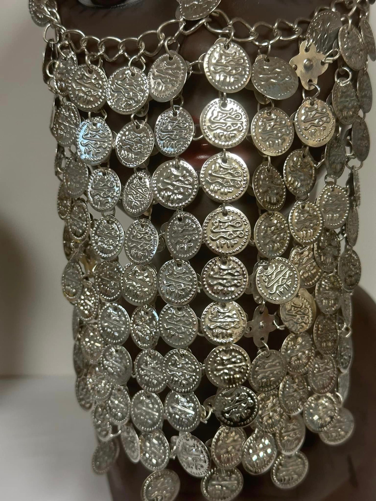 Egyptian Brass Silver Coin Face Veil Piece Made in Egypt - Etsy