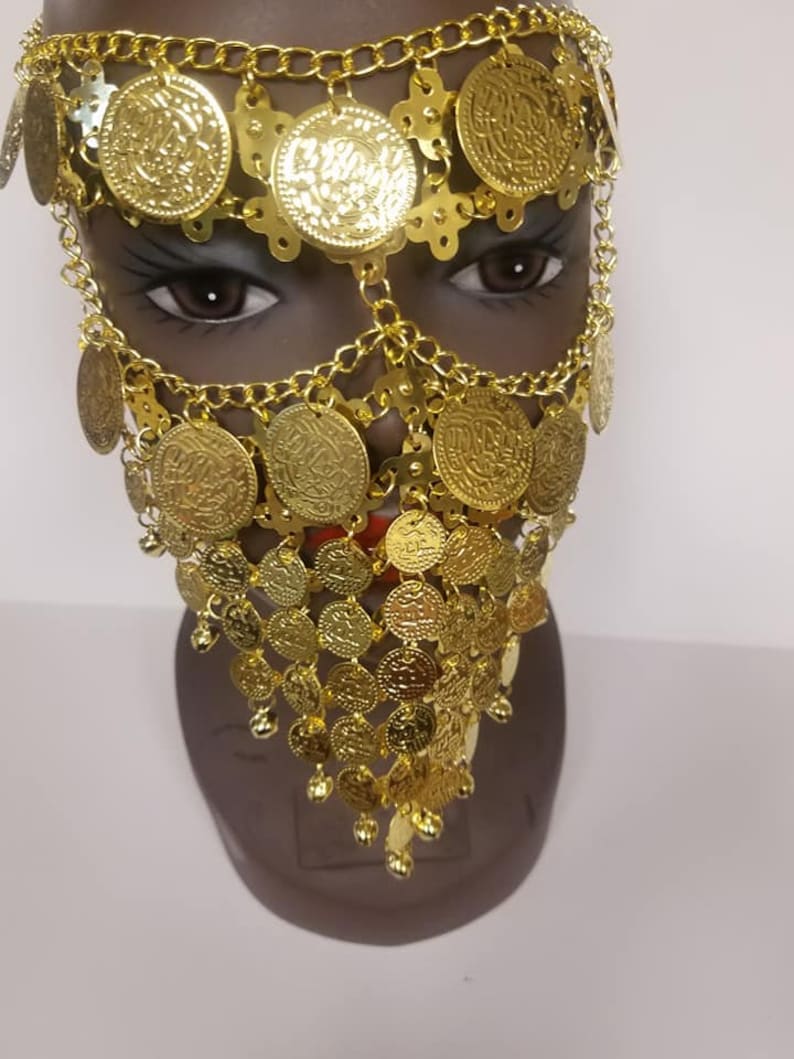Unique Egyptian Brass Gold Coin Face Veil Piece Made in Egypt - Etsy