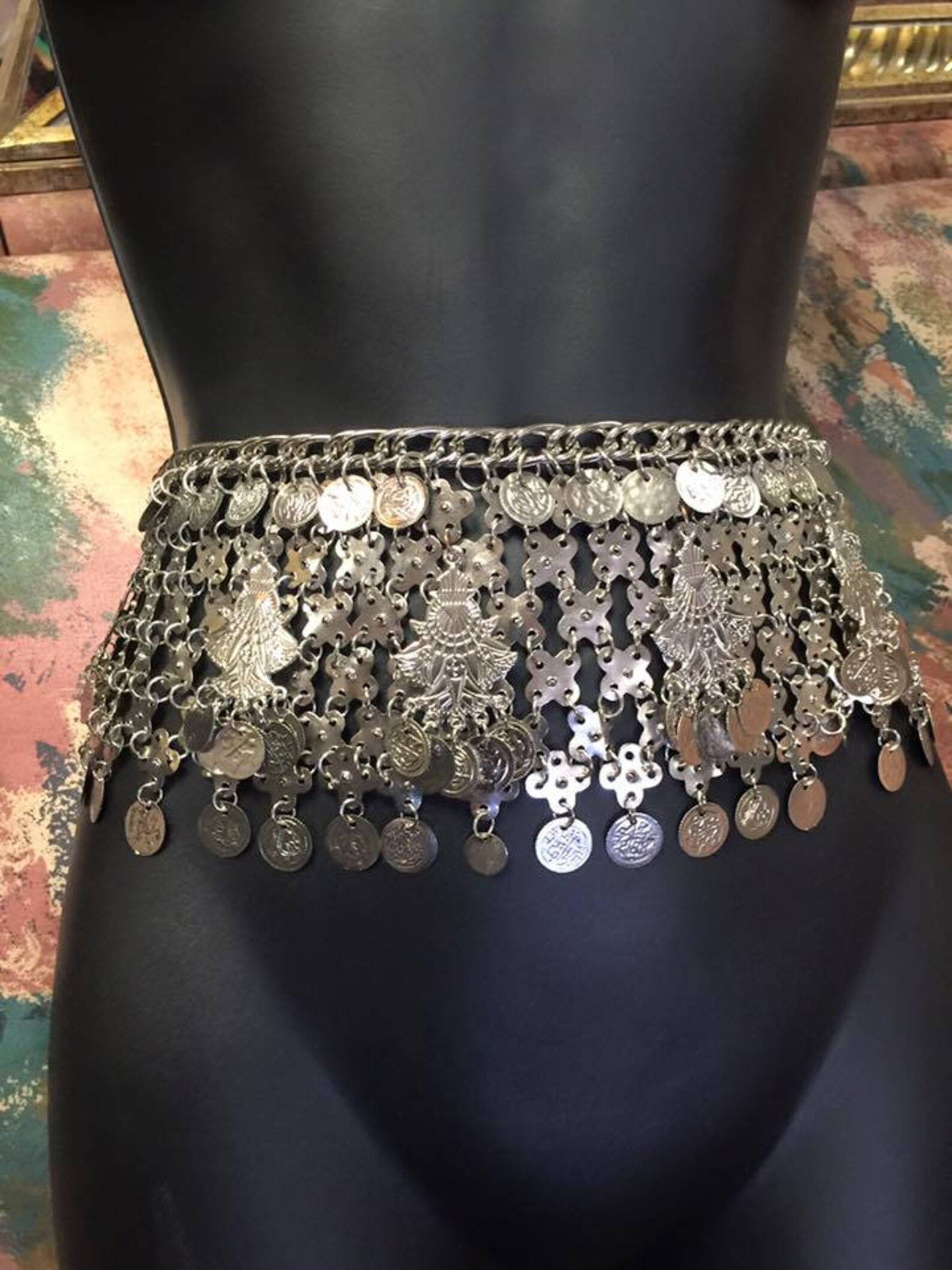 Unique Brass Egyptian Silver Coins Belt Made in Egypt - Etsy