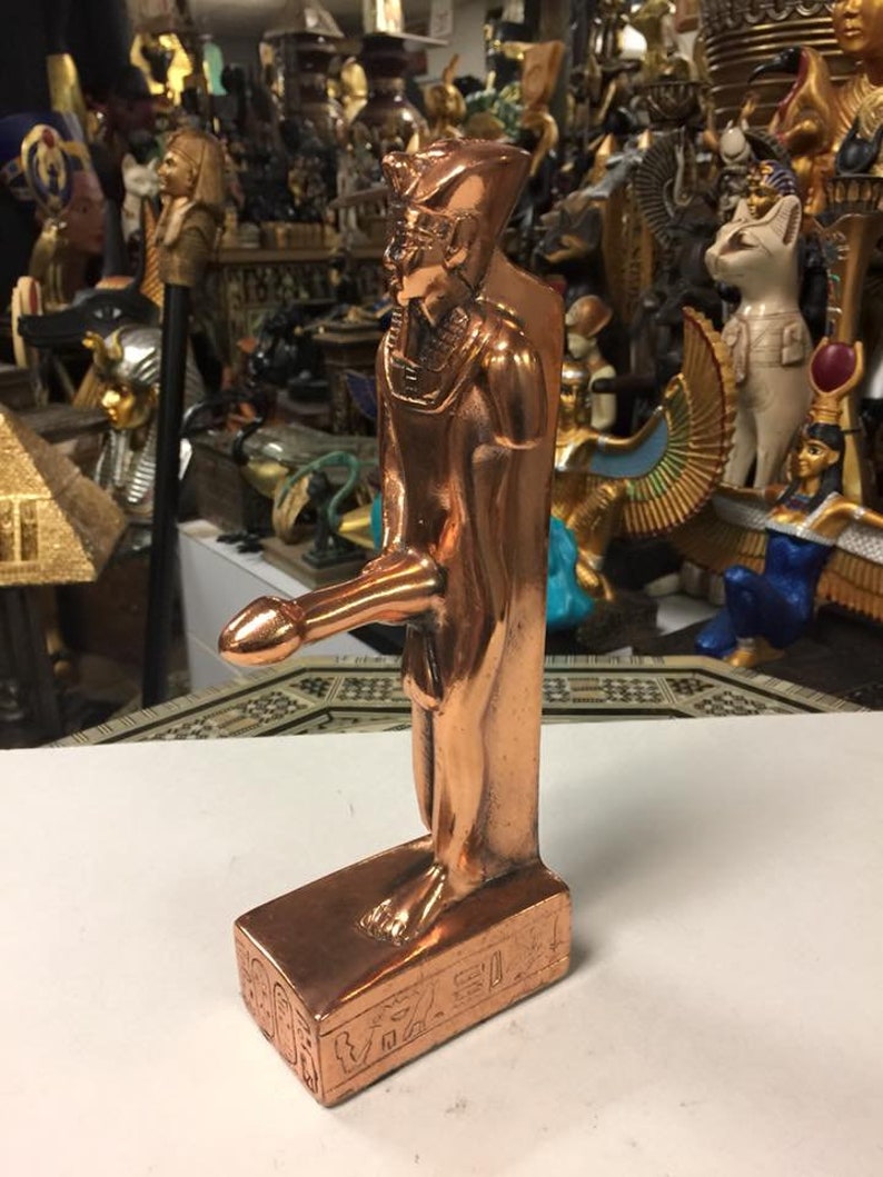Unique Large Egyptian God Min Statue 9'' H W/COPPER | Etsy
