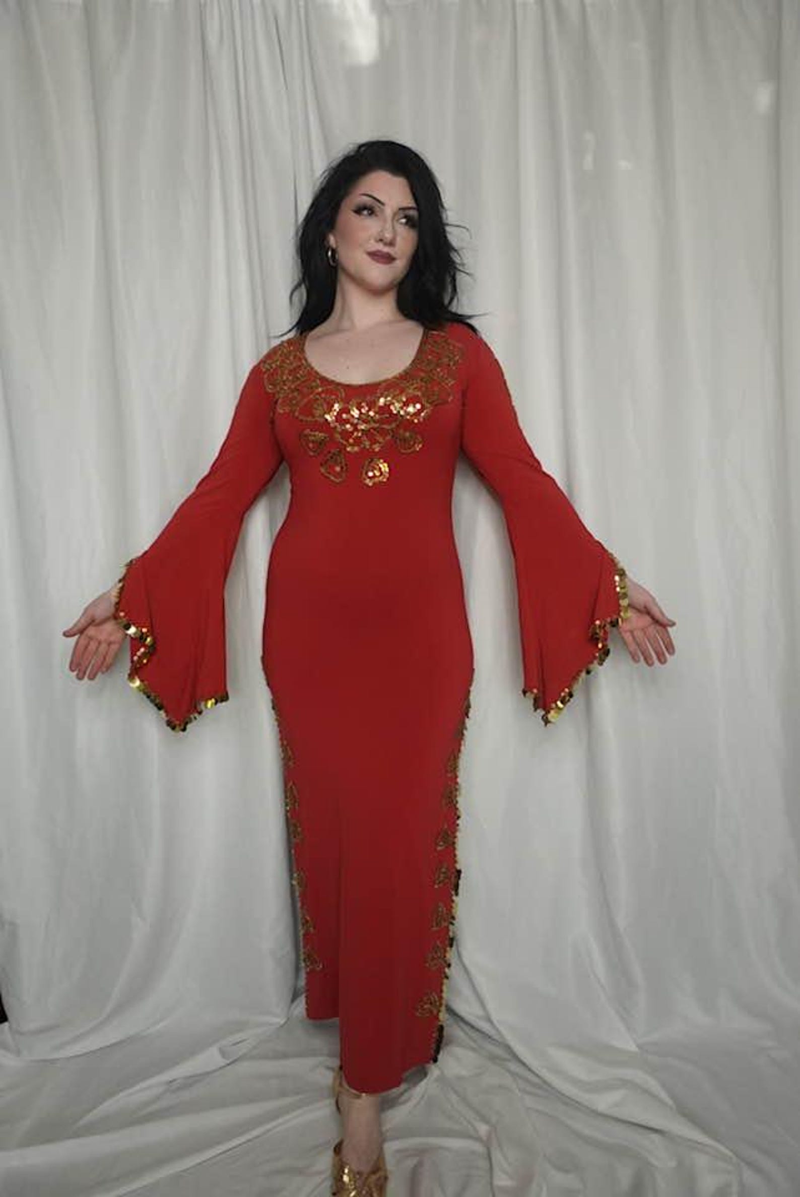 Egyptian Stretch Beledi Dress Saidi Galabeya Dress (fits Small - Medium ...
