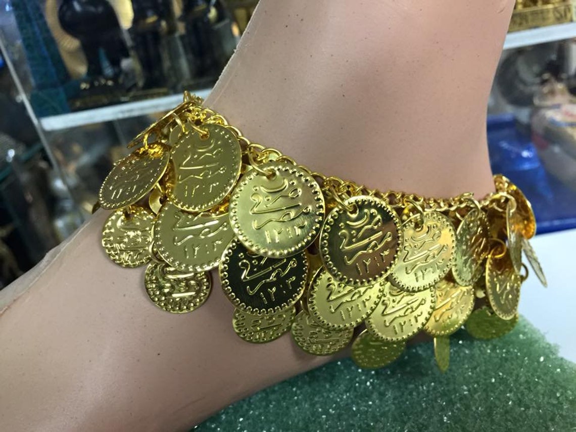 Egyptian Brass Gold Coin Bracelet Anklet Adjustable | Etsy
