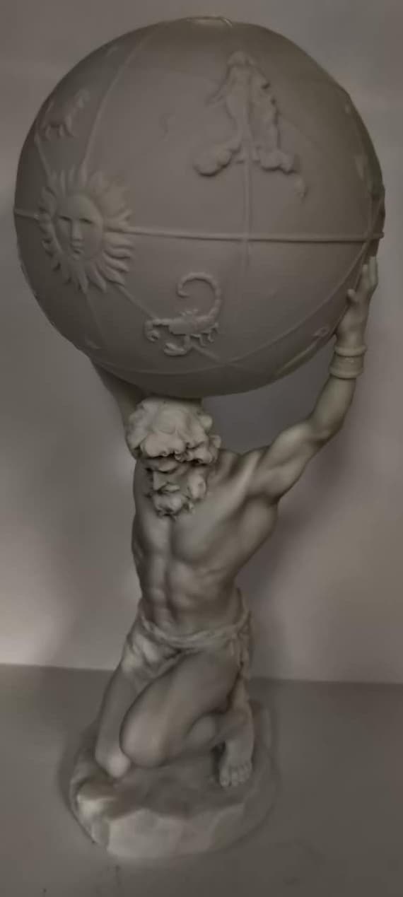 Unique Large God Atlas Statue With Globe Container-god of | Etsy