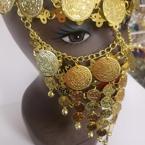 Unique Egyptian Brass Gold Coin Face Veil Piece Made in Egypt - Etsy