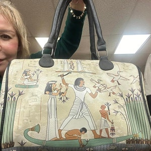 Unique Large Egyptian Double Strap Leather Hand Bag Handmade in Egypt ...