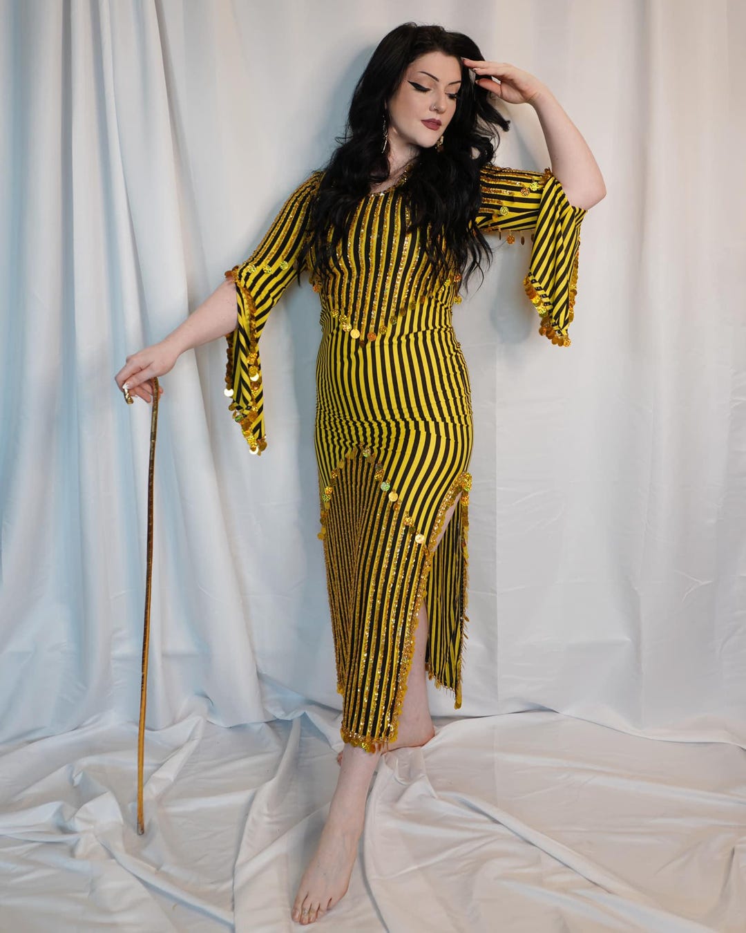 Egyptian Stretch Beledi Dress Saidi Galabeya Dress (fits Small - Medium ...