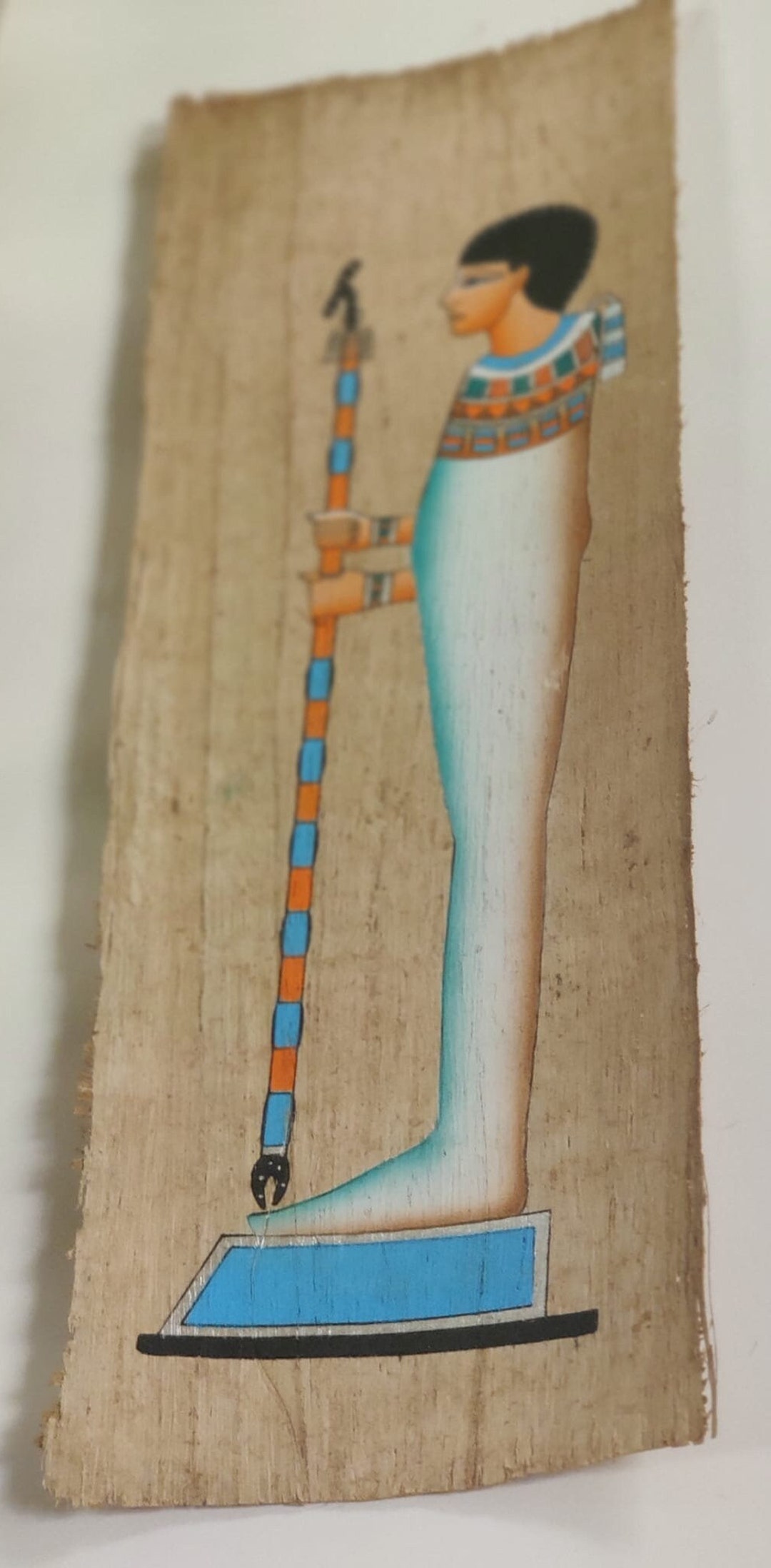 Vintage Hand Painted Papyrus Egyptian God Ptah 16'' X 7'' Made in Egypt ...