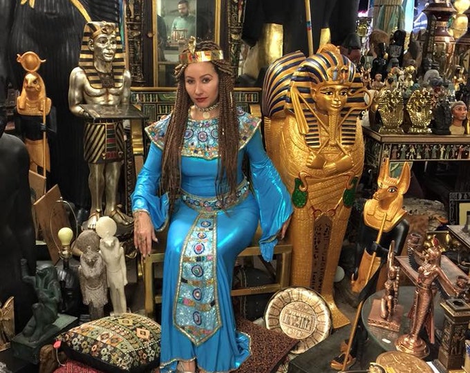 Vintage Egyptian Queen Nefertiti Costume Fancy Dress Med Size Made In
