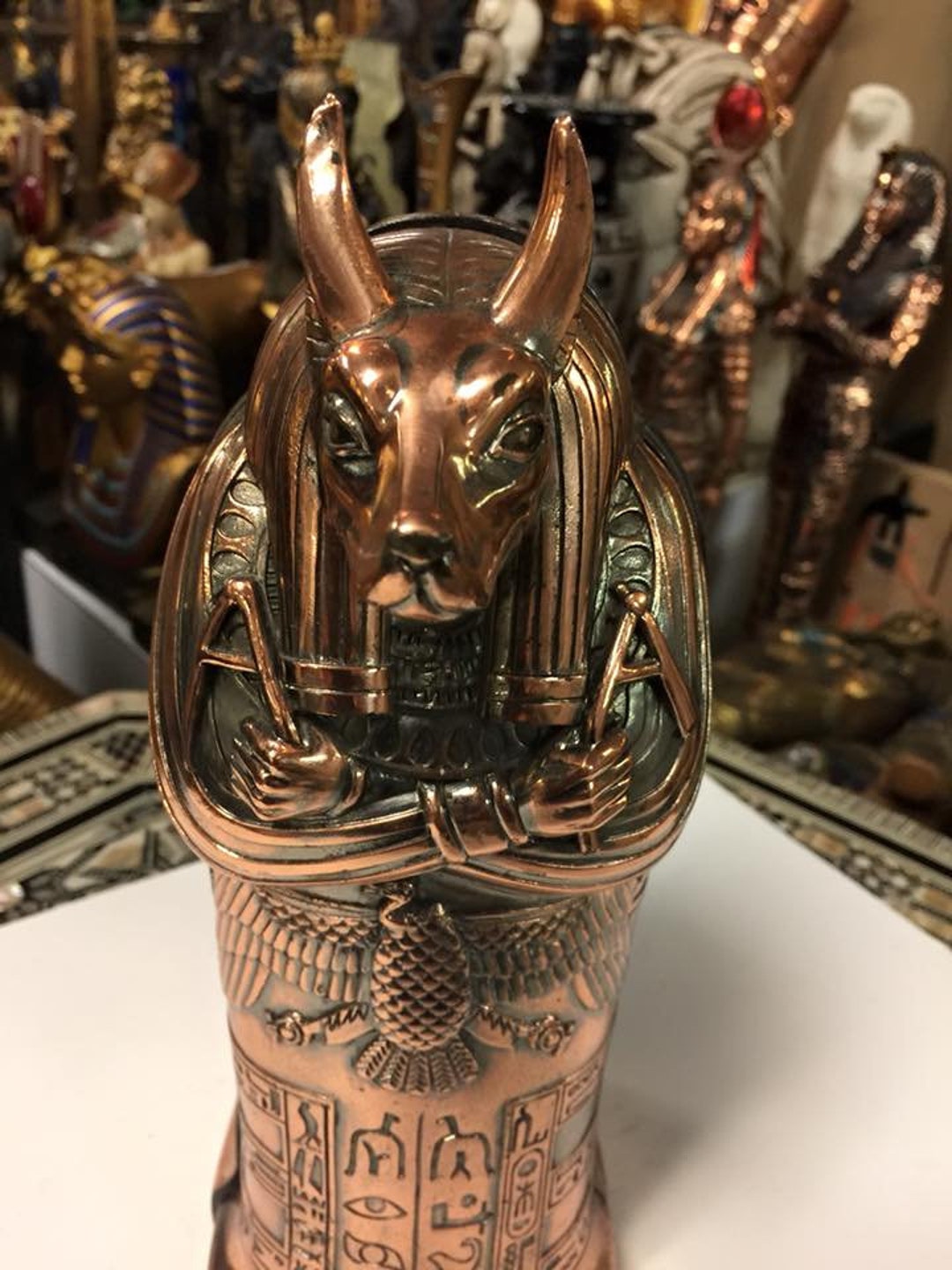 Unique Copper Wash Egyptian God Anubis Coffin Made in Egypt - Etsy