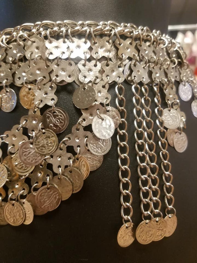 Vintage Unique Brass Egyptian Silver Coins Belt 38'' | Etsy