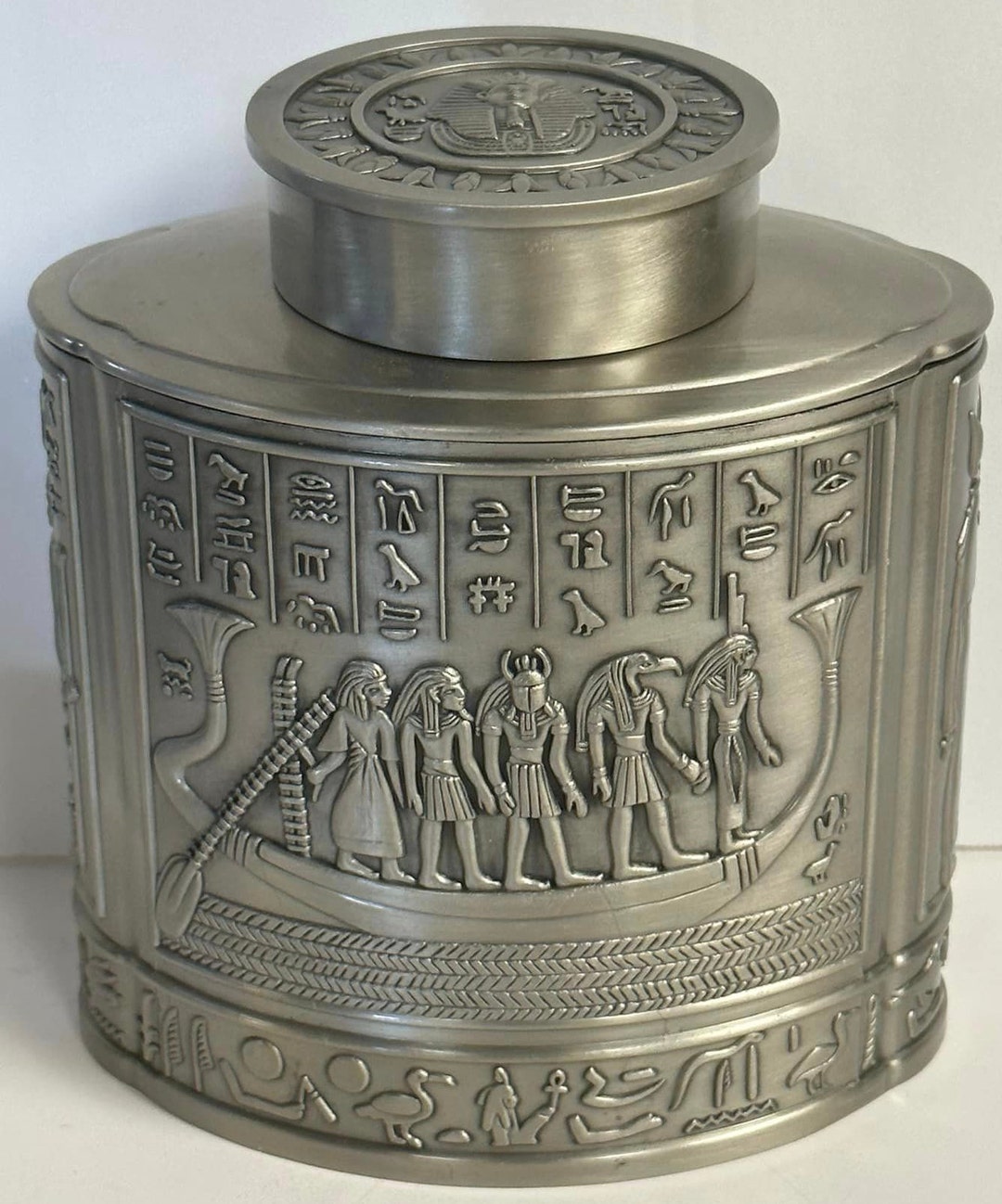 Unique Egyptian Pewter Heavy Large Jar(cremation Urn for Ashes) and ...