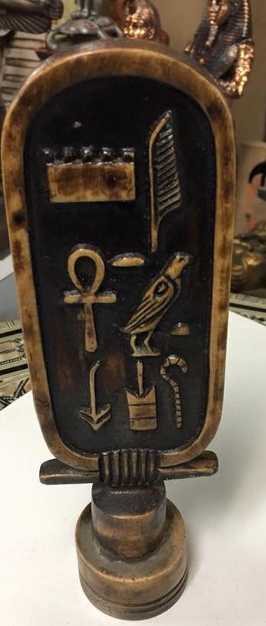 Unique King Tut CARTOUCHE Egyptian Statue Made in Egypt - Etsy